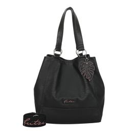 Damen Schultertasche "Eco Joy01", Fritzi aus Preussenschwarz, 58% Polyester, 42% Polyurethan, unifarben, Taschen, mit Webbing-Schulterriemen