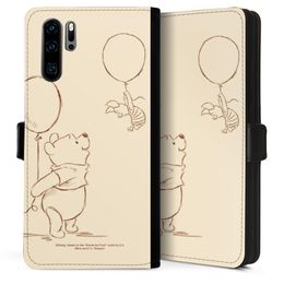 DeinDesign Huawei P30 Pro Handy Klapph&uuml;lle Handyh&uuml;lle aus Kunst Leder schwarz Flip Case Disney Official Licensed Product Winnie The Pooh Sideflip mit langer 