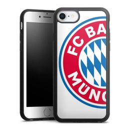 DeinDesign iPhone SE (2020) Handy Gallery Case Handyh&uuml;lle 9H Geh&auml;rtetes Glas R&uuml;ckseite H&uuml;lle Fc Bayern M&uuml;nchen Fcb Logo Gallery Case