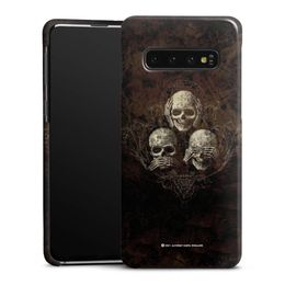 DeinDesign Galaxy S10 Handy Premium Case Smartphone Handyh&uuml;lle Schutzh&uuml;lle gl&auml;nzend Gothic Art Skulls Premium Case
