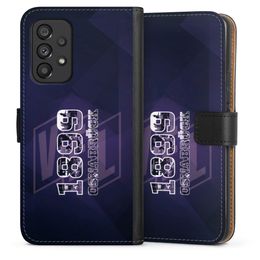 DeinDesign Galaxy A53 5G Handy Klapph&uuml;lle Handyh&uuml;lle aus Kunst Leder schwarz Flip Case Official Licensed Product Sports Vfl Osnabr&uuml;ck Sideflip mit langer Lasche