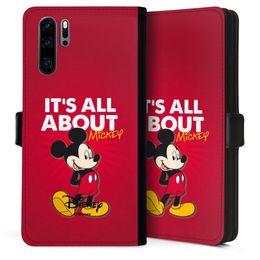 DeinDesign Huawei P30 Pro Handy Klapph&uuml;lle Handyh&uuml;lle aus Kunst Leder schwarz Flip Case Disney Official Licensed Product Mouse Sideflip mit langer Lasche
