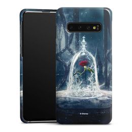 DeinDesign Galaxy S10 Handy Premium Case Smartphone Handyh&uuml;lle Schutzh&uuml;lle gl&auml;nzend Rose The Beauty And The Beast Disney Princess Premium Case
