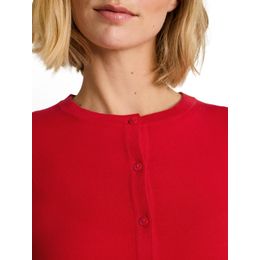 Tom Tailor Damen Strickjackesoft scarlet rot, Gr. M, unifarben, Strick, Obermaterial: 55% Baumwolle, 40% Viskose, 5% Elasthan, Strickjacken, mit