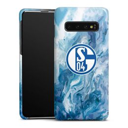 DeinDesign Galaxy S10 Handy Premium Case Smartphone Handyh&uuml;lle Schutzh&uuml;lle gl&auml;nzend Logo Fc Schalke 04 Merchandise Premium Case