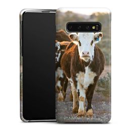 DeinDesign Galaxy S10 Handy Premium Case Smartphone Handyh&uuml;lle Schutzh&uuml;lle gl&auml;nzend Cow Farmer Calf Premium Case