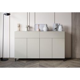 Sideboard Home Affaire, B:160cm H:95,4cm T:39cm, beige, ABS-Kunststoff, Hartfaserplatte, Holzwerkstoff, Kunststoff, Wohnzimmer, Sideboards, "Phuket