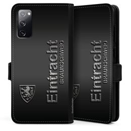 DeinDesign Galaxy S20 Handy Klapph&uuml;lle Handyh&uuml;lle aus Kunst Leder schwarz Flip Case Logo Eintracht Braunschweig Official Licensed Product Sideflip mit Lasche
