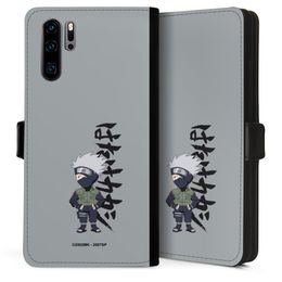 DeinDesign Huawei P30 Pro Handy Klapph&uuml;lle Handyh&uuml;lle aus Kunst Leder schwarz Flip Case Official Licensed Product Naruto Shippuden Kakashi Sideflip mit langer 
