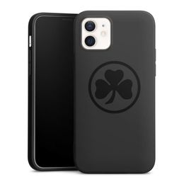 DeinDesign iPhone 12 Handy Premium Silikon H&uuml;lle Handyh&uuml;lle schwarz Case Official Licensed Product Spvgg Greuther F&uuml;rth Clover Silikon Premium Case