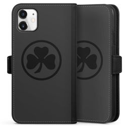 DeinDesign iPhone 11 Handy Klapph&uuml;lle Handyh&uuml;lle aus Kunst Leder schwarz Flip Case Official Licensed Product Spvgg Greuther F&uuml;rth Clover Sideflip mit Lasche