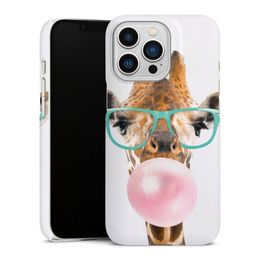 DeinDesign iPhone 13 Pro Handy Premium Case Smartphone Handyh&uuml;lle Schutzh&uuml;lle gl&auml;nzend Giraffe Animals Glasses Premium Case