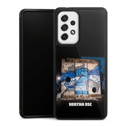 DeinDesign Galaxy A53 5G Handy Gallery Case Handyh&uuml;lle 9H Geh&auml;rtetes Glas R&uuml;ckseite H&uuml;lle Hertha Bsc Wall Official Licensed Product Gallery Case