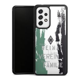 DeinDesign Galaxy A53 5G Handy Gallery Case Handyh&uuml;lle 9H Geh&auml;rtetes Glas R&uuml;ckseite H&uuml;lle Official Licensed Product Borussia M&ouml;nchengladbach Statement Gallery 
