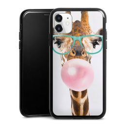 DeinDesign iPhone 11 Handy Silikon H&uuml;lle Case schwarz Handyh&uuml;lle Giraffe Animals Glasses