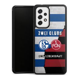 DeinDesign Galaxy A53 5G Handy Gallery Case Handyh&uuml;lle 9H Geh&auml;rtetes Glas R&uuml;ckseite H&uuml;lle 1. Fc N&uuml;rnberg Friendship Fc Schalke 04 Gallery Case