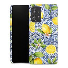DeinDesign Galaxy A52s 5G Handy Premium Case Smartphone Handyh&uuml;lle Schutzh&uuml;lle matt Muster Lemon Greece Premium Case