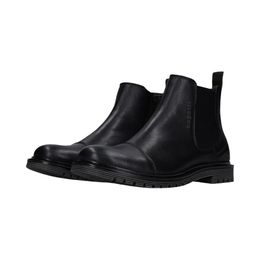 Bugatti Herren Chelseaboots, Gr. 40schwarz, Lederimitat, Schuhe, Stiefelette mit Stretcheinsatz und Anziehlasche - schmale Form