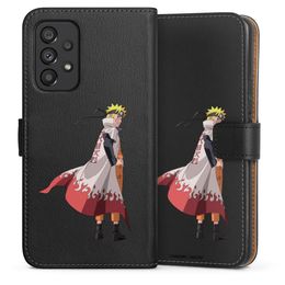 DeinDesign Galaxy A53 5G Handy Klapph&uuml;lle Handyh&uuml;lle aus Kunst Leder schwarz Flip Case Sensei Naruto Shippuden Hokage Sideflip mit langer Lasche