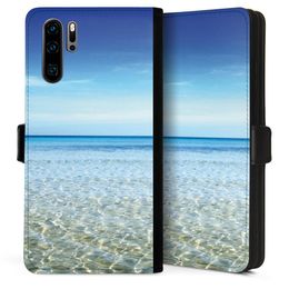 DeinDesign Huawei P30 Pro Handy Klapph&uuml;lle Handyh&uuml;lle aus Kunst Leder schwarz Flip Case Urlaub Sky Ocean Sideflip mit langer Lasche