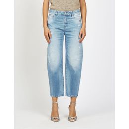 Gang Damen 5-Pocket-Jeans "94IDA"bright blau repair, Gr. 29, unifarben, 98% Baumwolle, 2% Elasthan, Jeans, im 5-Pocket Style