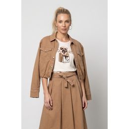 monari Damen Kurzjacke "Jacke Lyocellmix"hellbraun, Gr. 40, unifarben, Web, Obermaterial: 58% Lyocell, 39% Baumwolle, 3% Elasthan. Futter: 100%