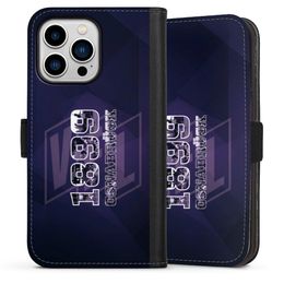DeinDesign iPhone 13 Pro Handy Klapph&uuml;lle Handyh&uuml;lle aus Kunst Leder schwarz Flip Case Vfl Osnabr&uuml;ck Sports Official Licensed Product Sideflip mit Lasche