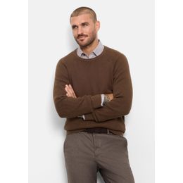 OLYMP Herren Strickpullover "OLYMP Level Five Strick, Pullover Rundhals"braun, Gr. M, 89% Baumwolle, 11% Polyamid, Pullover