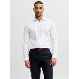 Jack & Jones JACK & JONES Herren Langarmhemd "JPRBLAPARKER DETAIL L/S SHIRT SN"wei&szlig;, Gr. L, unifarben, Web, Obermaterial: 100% Baumwolle, Hemden, Baumwolle, slim