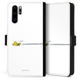 DeinDesign Huawei P30 Pro Handy Klapph&uuml;lle Handyh&uuml;lle aus Kunst Leder schwarz Flip Case Peanuts Official Licensed Product Children Sideflip mit langer Lasche