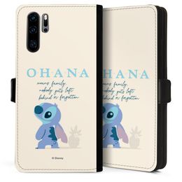 DeinDesign Huawei P30 Pro Handy Klapph&uuml;lle Handyh&uuml;lle aus Kunst Leder schwarz Flip Case Lilo & Stitch Disney Official Licensed Product Sideflip mit langer Lasche