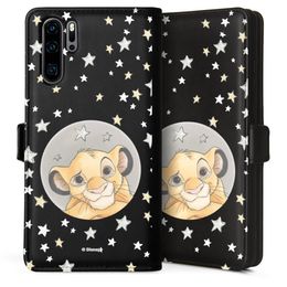 DeinDesign Huawei P30 Pro Handy Klapph&uuml;lle Handyh&uuml;lle aus Kunst Leder schwarz Flip Case Simba Lion King Disney Sideflip mit langer Lasche