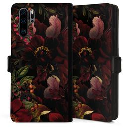 DeinDesign Huawei P30 Pro Handy Klapph&uuml;lle Handyh&uuml;lle aus Kunst Leder schwarz Flip Case Flowers Meadow Utart Sideflip mit langer Lasche