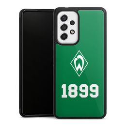DeinDesign Galaxy A53 5G Handy Gallery Case Handyh&uuml;lle 9H Geh&auml;rtetes Glas R&uuml;ckseite H&uuml;lle Statement Official Licensed Product Sv Werder Bremen Gallery Case