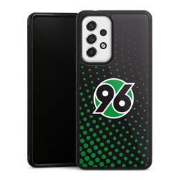 DeinDesign Galaxy A53 5G Handy Gallery Case Handyh&uuml;lle 9H Geh&auml;rtetes Glas R&uuml;ckseite H&uuml;lle Hannover 96 Logo Muster Gallery Case