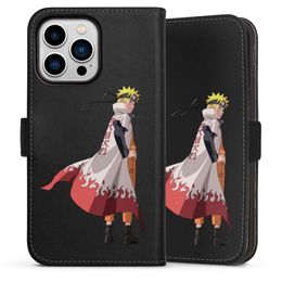 DeinDesign iPhone 13 Pro Handy Klapph&uuml;lle Handyh&uuml;lle aus Kunst Leder schwarz Flip Case Sensei Naruto Shippuden Hokage Sideflip mit Lasche