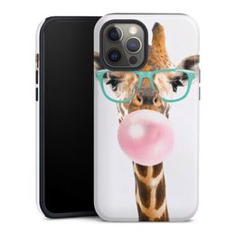 DeinDesign iPhone 12 Pro Max Handy Panzer Handyh&uuml;lle robuste Outdoor H&uuml;lle Schutzh&uuml;lle gl&auml;nzend Giraffe Animals Glasses Tough Case