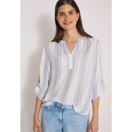 Cecil Damen Klassische Blusedeep river blau, Gr. XL, gestreift, Stoff, 100% Viskose, Blusen, mit 3/4 &Auml;rmeln