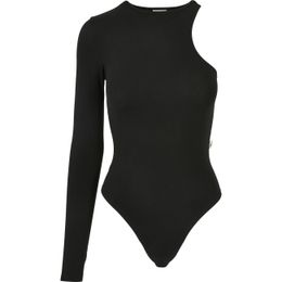 Urban Classics Damen Body "Urban Classics Damen Ladies Organic Stretch Asymmetric Body"schwarz, Gr. XS, 95% Baumwolle, 5% Elasthan, Bodys