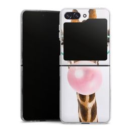 DeinDesign Galaxy Z Flip 5 Handy Hard Case Schutzh&uuml;lle transparent Smartphone Handy H&uuml;lle Glasses Giraffe Animals Hard Case