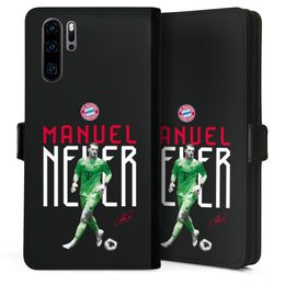 DeinDesign Huawei P30 Pro Handy Klapph&uuml;lle Handyh&uuml;lle aus Kunst Leder schwarz Flip Case Manuel Neuer Fc Bayern M&uuml;nchen Official Licensed Product Sideflip mit 