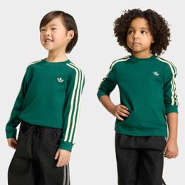M&auml;dchen Langarmshirt "3 STRIPE LS"collegiate gr&uuml;n, Gr. 116, adidas originals, Obermaterial: 100% Baumwolle, Shirts, f&uuml;r Kinder, sportlicher Stil,