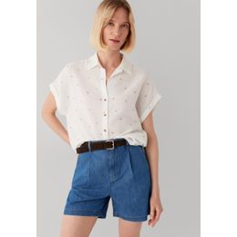 Mavi Damen Klassische Bluse "SHORT SLEEVE WOVEN SHIRT", wei&szlig;, Gr. XL, Jacquardmuster, 58% Baumwolle, 42% Viskose, Blusen, Bluse kurzarm