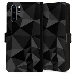 DeinDesign Huawei P30 Pro Handy Klapph&uuml;lle Handyh&uuml;lle aus Kunst Leder schwarz Flip Case Abstract Muster Geometric Sideflip mit langer Lasche