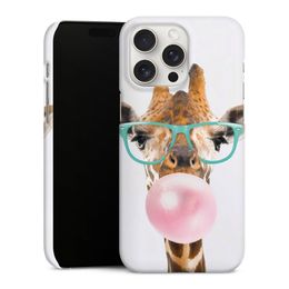DeinDesign iPhone 15 Pro Max Handy Premium Case Smartphone Handyh&uuml;lle Schutzh&uuml;lle gl&auml;nzend Giraffe Animals Glasses Premium Case