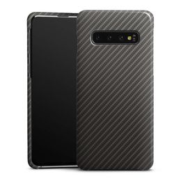 DeinDesign Galaxy S10 Handy Premium Case Smartphone Handyh&uuml;lle Schutzh&uuml;lle gl&auml;nzend Carbon Metallic Look Muster Premium Case