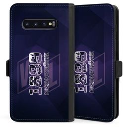 DeinDesign Galaxy S10 Plus Handy Klapph&uuml;lle Handyh&uuml;lle aus Kunst Leder schwarz Flip Case Vfl Osnabr&uuml;ck Sports Official Licensed Product Sideflip mit Lasche