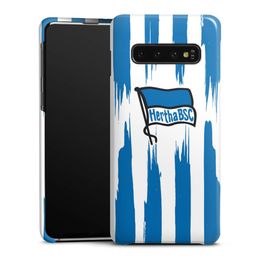 DeinDesign Galaxy S10 Handy Premium Case Smartphone Handyh&uuml;lle Schutzh&uuml;lle gl&auml;nzend Bundesliga Hertha Bsc Official Licensed Product Premium Case