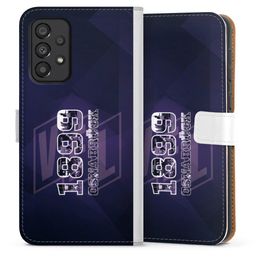 DeinDesign Galaxy A33 5G Handy Klapph&uuml;lle Handyh&uuml;lle aus Kunst Leder wei&szlig; Flip Case Official Licensed Product Vfl Osnabr&uuml;ck Sports Sideflip mit Lasche