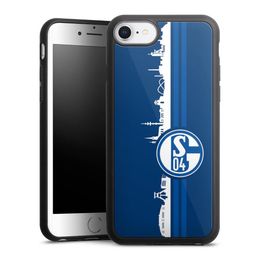 DeinDesign iPhone SE (2020) Handy Gallery Case Handyh&uuml;lle 9H Geh&auml;rtetes Glas R&uuml;ckseite H&uuml;lle Official Licensed Product Fc Schalke 04 Skyline Gallery Case
